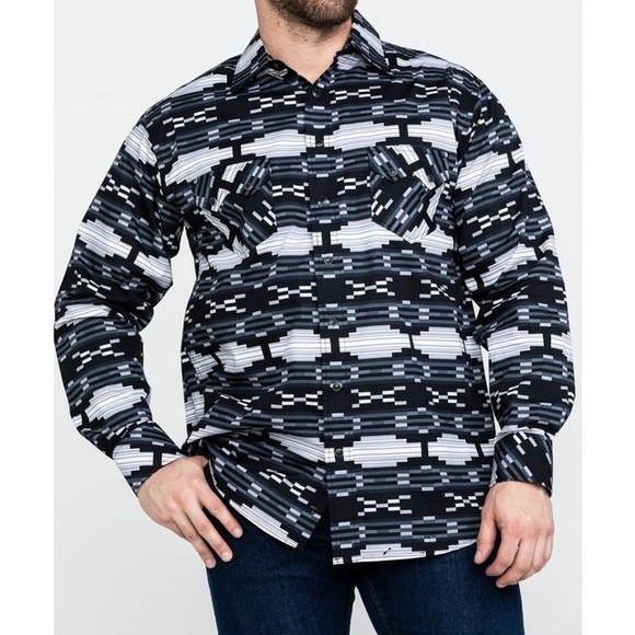 Tuf Cooper | Shirts | Tuf Cooper Mens Black Poplin Print Long Sleeve ...